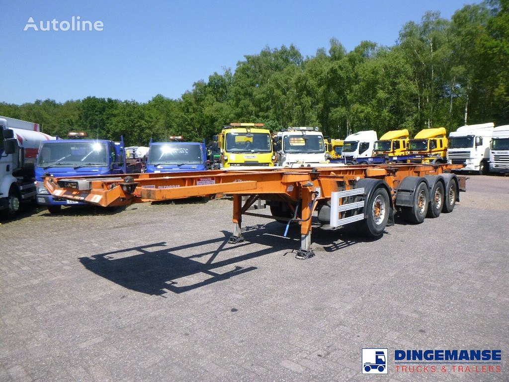 Dennison 4-axle container combi trailer (3 + 1 axles) 20-30-40-45 ft vozilo za prevoz kontejnera