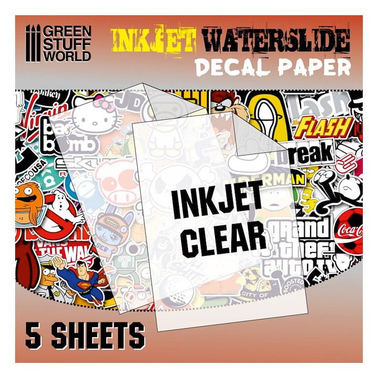 INKJET Waterslide Decal A4-CLEAR (packx5)