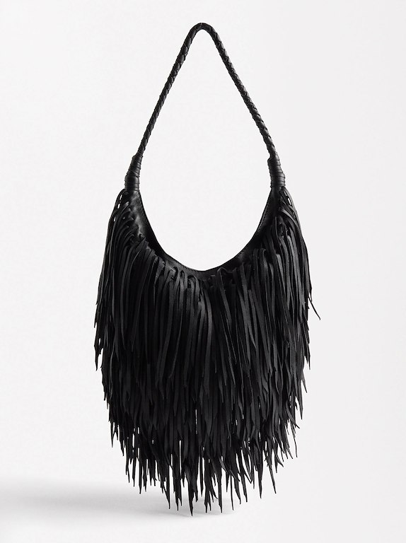 LEATHER SHOULDER BAG WITH FRINGES