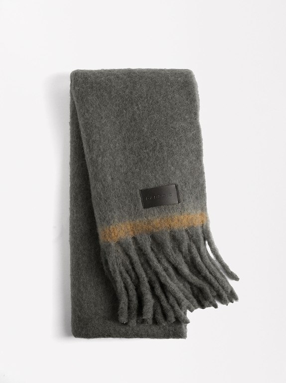 FRINGES SCARF WITH WOOL BLEND