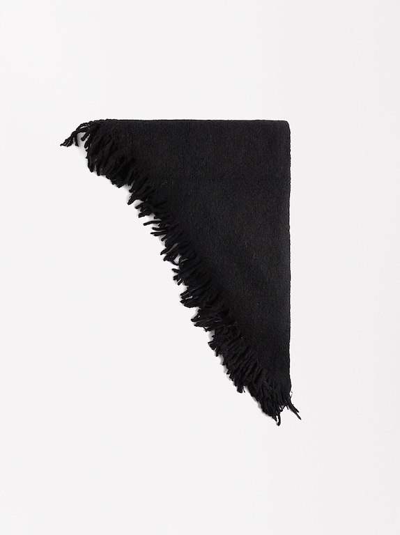 FRINGES SCARF WITH WOOL BLEND