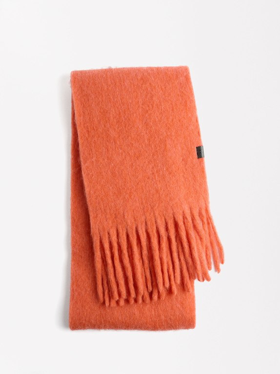 FRINGES SCARF WITH WOOL BLEND