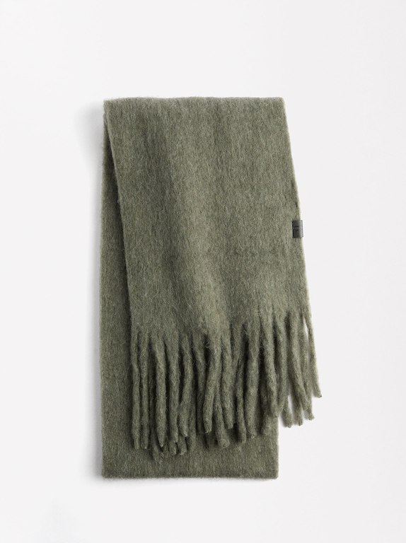 FRINGES SCARF WITH WOOL BLEND