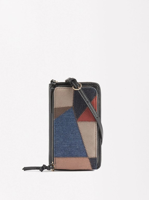 Patchwork design mobile phone bag