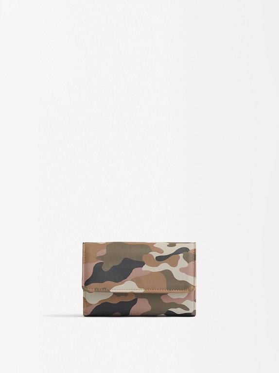 Camouflage print wallet