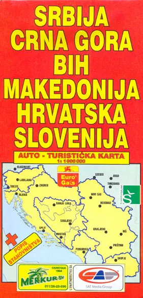 Merkur-SV Srbija, Crna Gora, BiH, Hrvatska, Slovenija, Makedonija, Autokarta