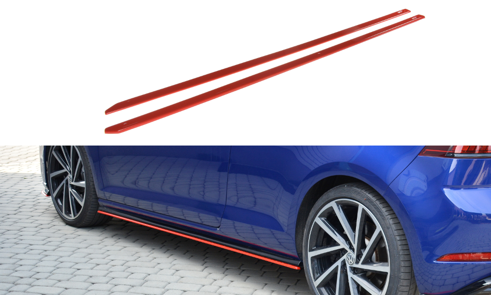 Side Skirts Diffusers V.2 VW Golf 7 R / R-Line Facelift