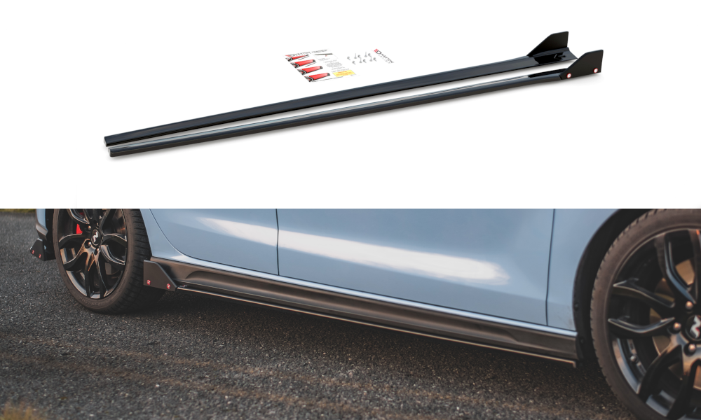 Side Skirts Diffusers V.5 + Flaps Hyundai I30 N Mk3 / Mk3 FL Hatchback/Fastback