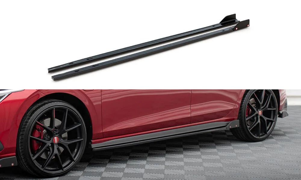 Side Skirts Diffusers V.2 + Flaps Volkswagen Golf GTI / GTE / GTI Clubsport / R-Line Mk8