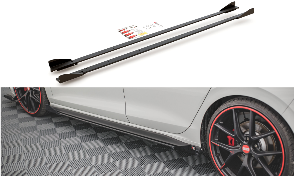 Racing Durability Side Skirts Diffusers + Flaps Volkswagen Golf GTI / GTE / GTI Clubsport / R-Line Mk8