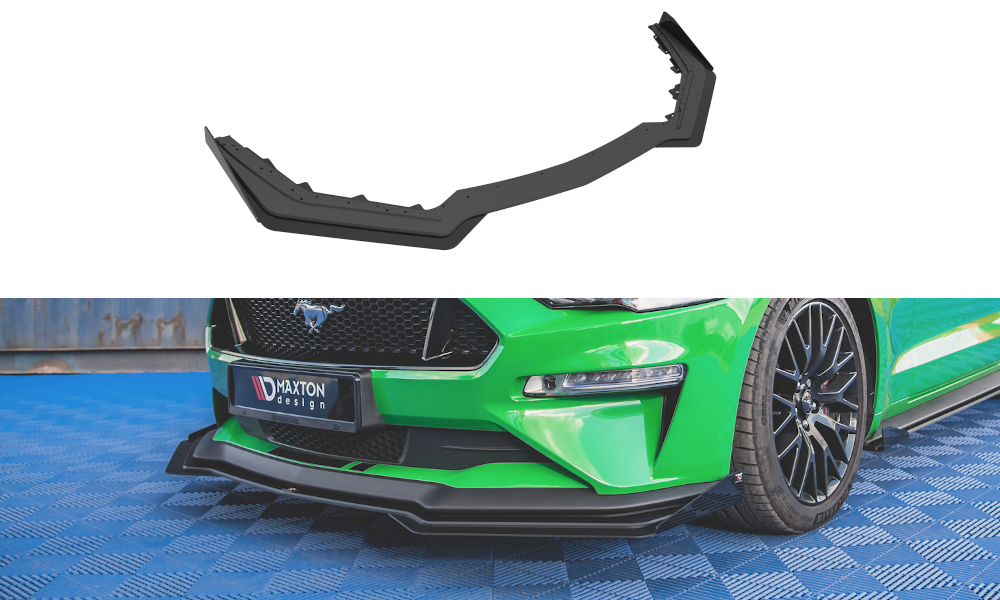 STREET PRO FRONT SPLITTER V.1 + FLAPS FORD MUSTANG GT MK6 FACELIFT