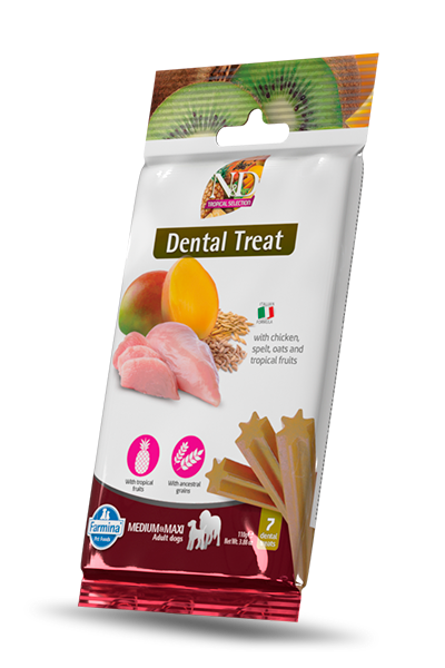 dental treat with chicken, spelt, oats and tropical fruits medium & maxi