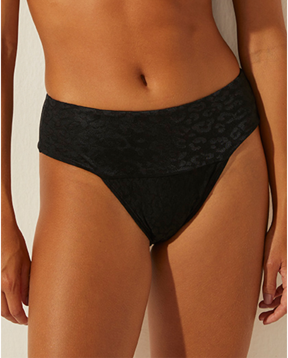 Bottom Bikini Media Onca Bordada Black