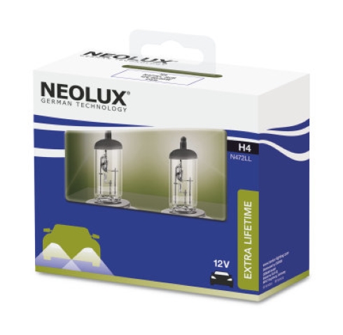 NEOLUX Extra Lifetime H4 N472LL-2SCB 60/55W 12V P43T 10X2 1ANEOLX 4052899500990