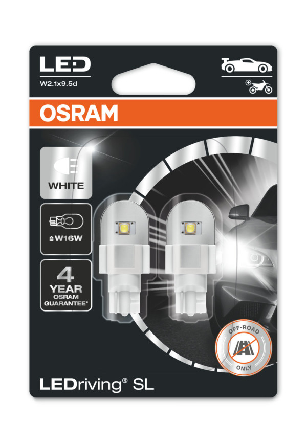 OSRAM LEDriving SL W16W WHITE 921DWP-02B2W 12V W2.1X9.5D 4062172150804