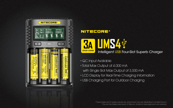 Inteligentni punjač za baterije NITECORE UMS4 BATTERY CHARGER 6952506492824