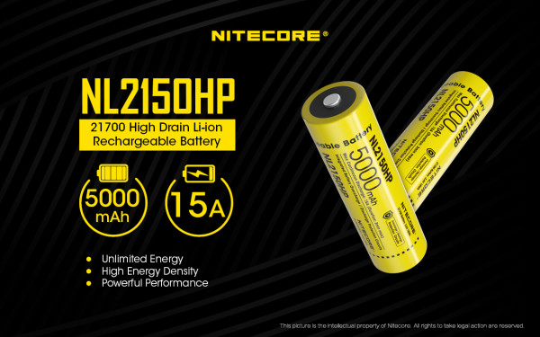 Baterija 21700 NITECORE NL2150HP (5000mAh) LI-ION BATTERY 6952506405831