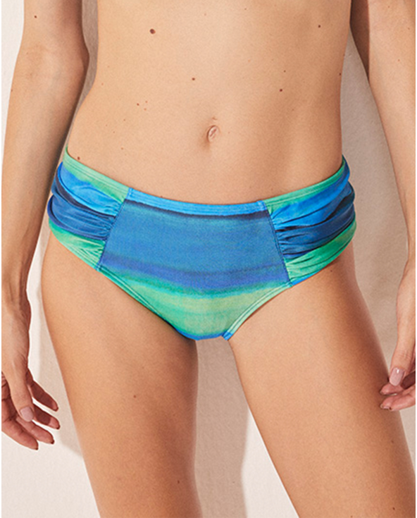 Bottom Bikini Larga Listrado Espelho De Agua