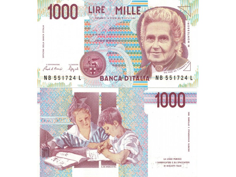 ITALIJA Italy 1000 Lire 1990 UNC, P-114