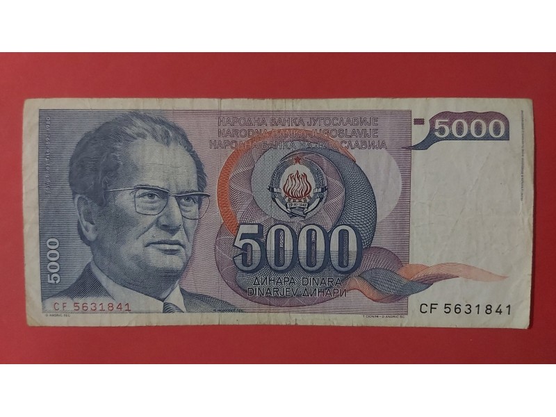 5.000 din 1985 god SFRJ f Tito