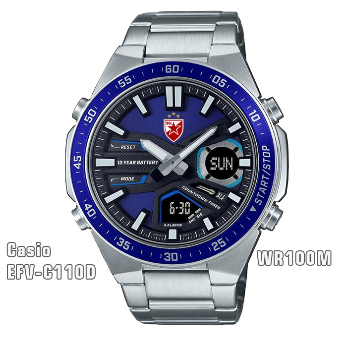 FK CRVENA ZVEZDA ručni sat Casio EFV-C110D-plavi