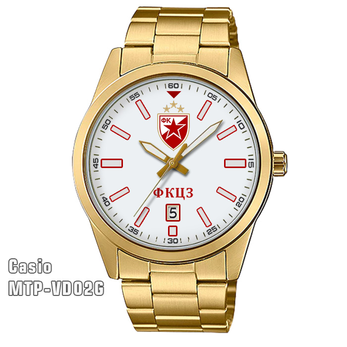 Ručni sat FK CRVENA ZVEZDA FKCZ Casio MTP-VD02G (beli)