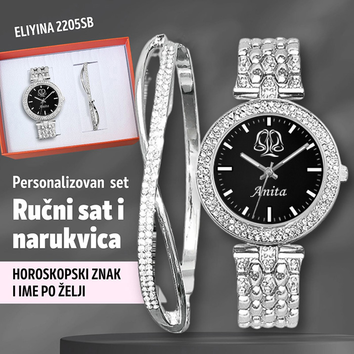 Eliyina 2205SC - SET NARUKVICA i RUČNI SAT horoskopski znak i ime