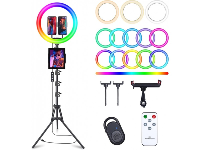 Selfie Ring Light svetlo 13 inca RGB sa tripodom