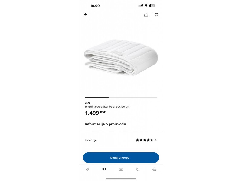 RASPRODAJA Len ogradica za krevetac IKEA