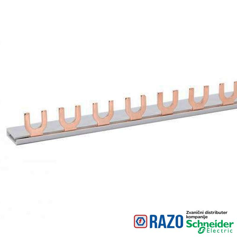 Sabirnica viljuška 1L 10mm2 63A 54 modula 1m