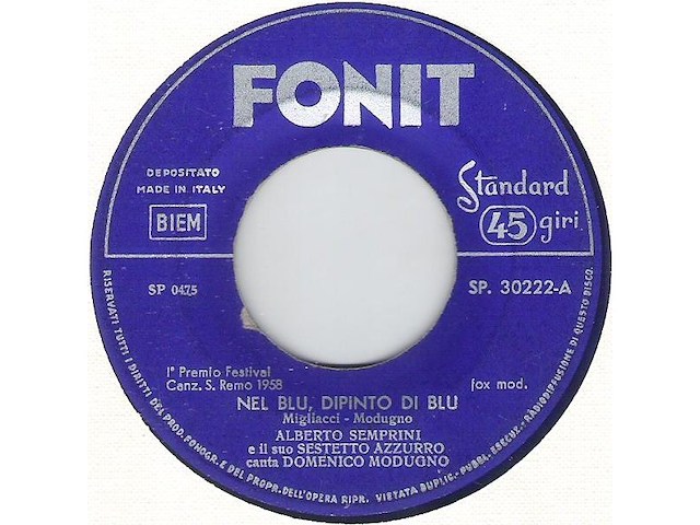 Domenico Modugno – Nel Blu, Dipinto Di Blu 7` SINGL