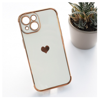 Maska Heart Frame za iPhone 15 bela