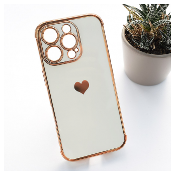 Maska Heart Frame za iPhone 15 Pro bela