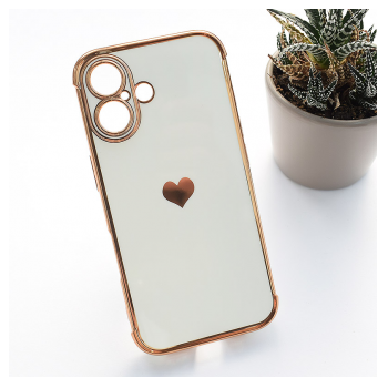 Maska Heart Frame za iPhone 16 bela