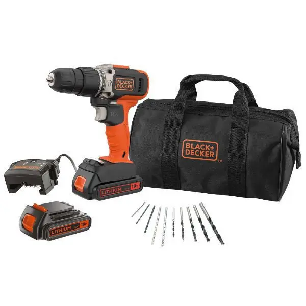 BLACK+DECKER Aku udarna bušilica odvijač BCD003BA10S 18v 2x 15 Ah crno-narandžasta