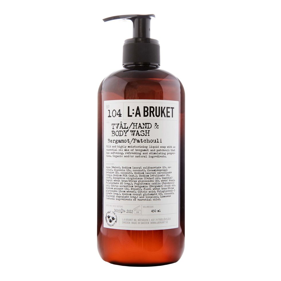 L:A Bruket 104 Hand & Body Wash Bergamot Patchouli