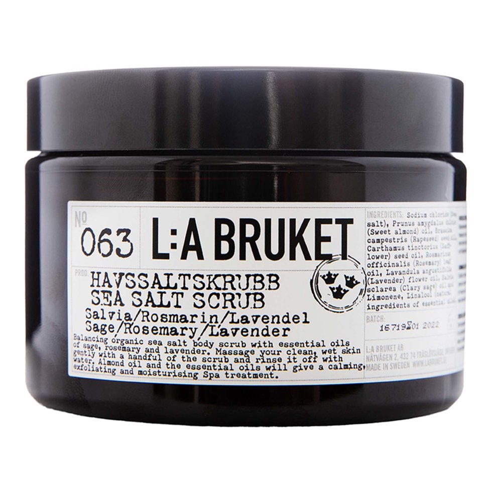 L:A Bruket 063 Sea Salt Scrub Sage Rosemary Lavender