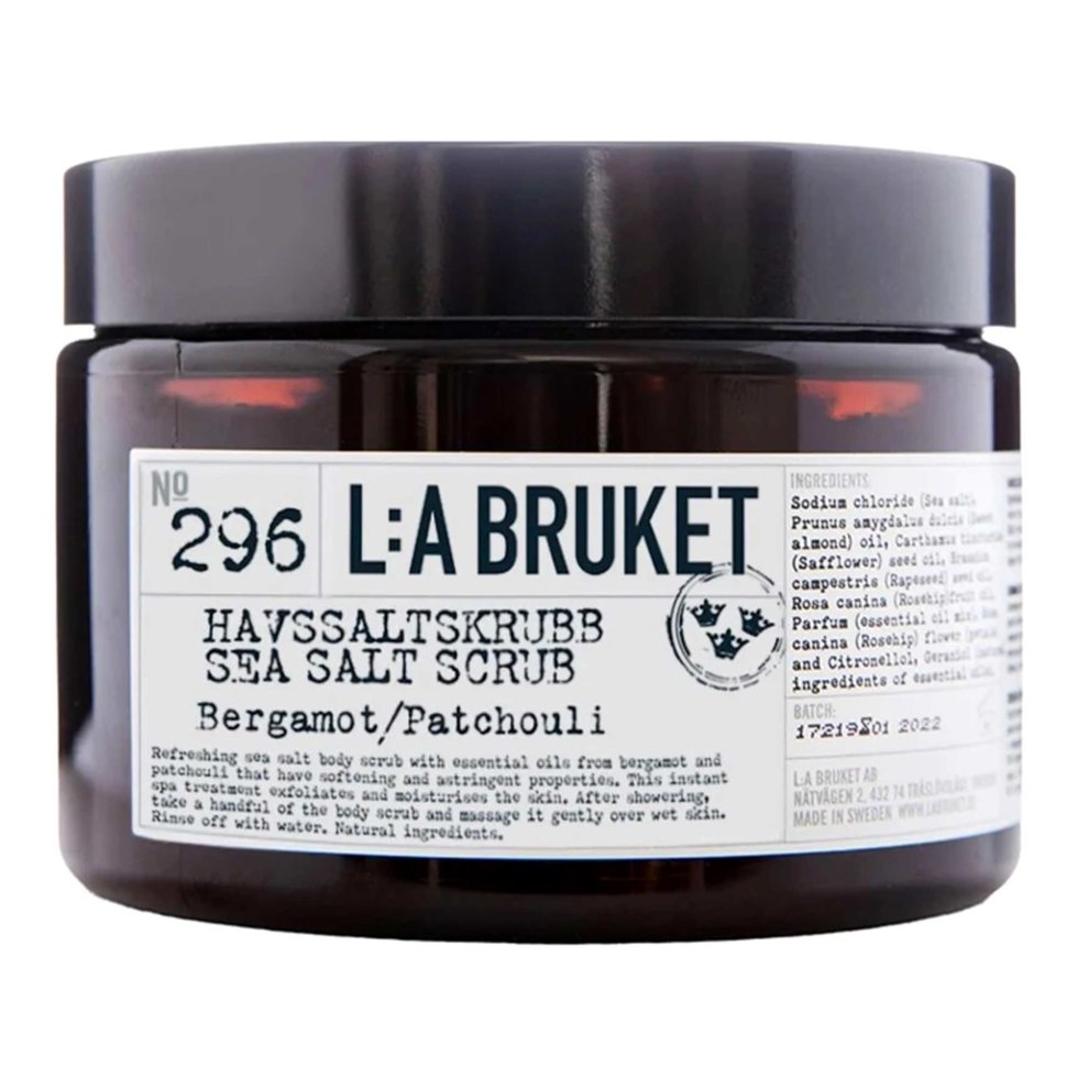 LA Bruket 296 Sea Salt Scrub Bergamot Pachouli