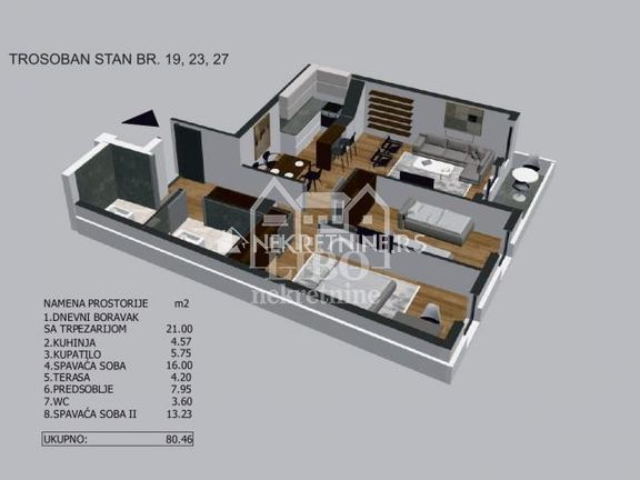 Novo trosoban stan u centru ID#1815