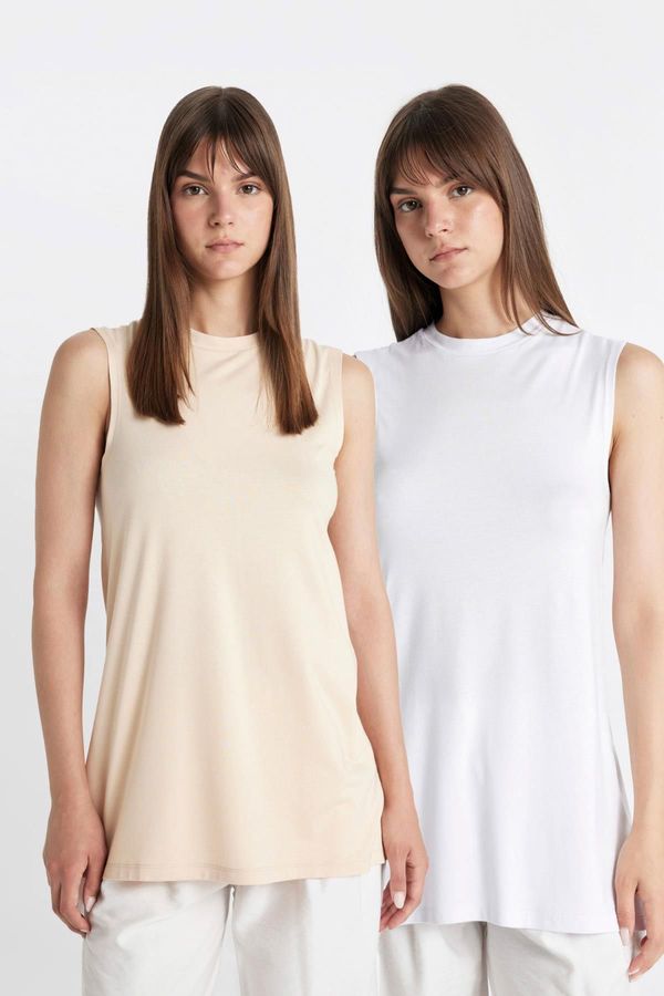DEFACTO 2-PACK STAND COLLAR SLEEVELESS UNDERSHIRT TUNIC LINING