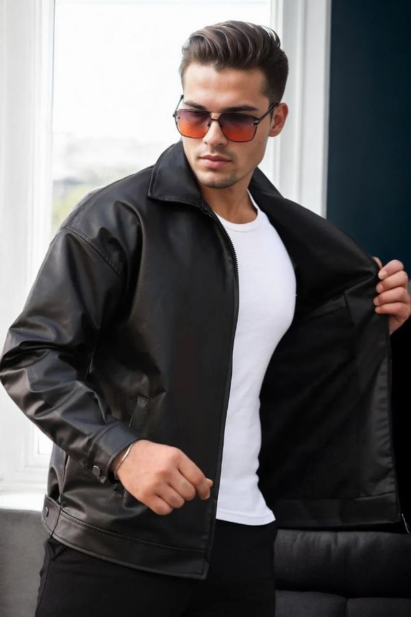 22265 DEWBERRY MENS PU JACKET-BLACK