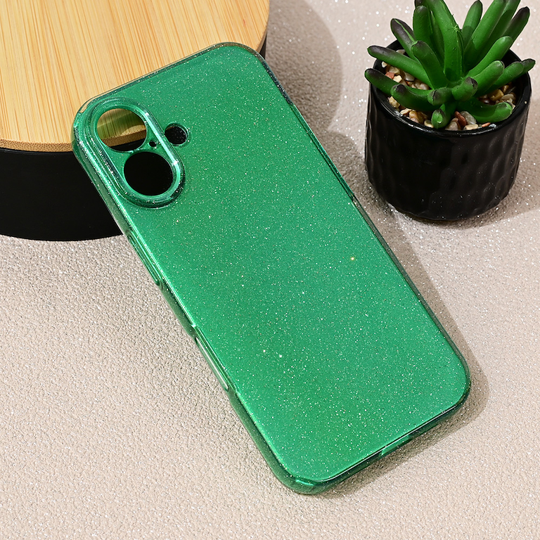 Zastitna maska (futrola) Sparkle Dust - iPhone 16 6.1 zelena
