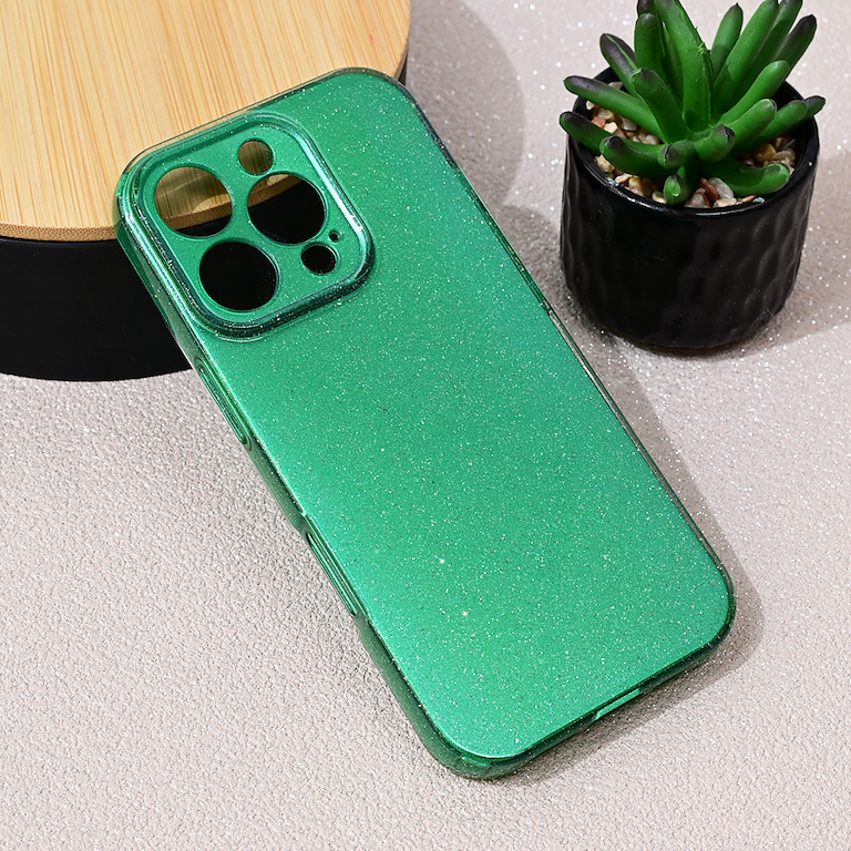 Zastitna maska (futrola) Sparkle Dust - iPhone 16 Pro zelena