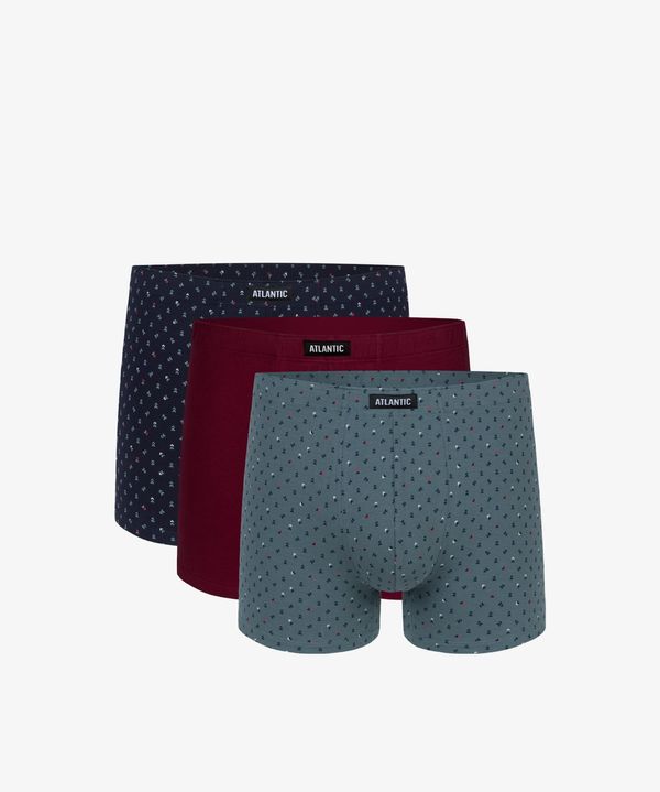 BOXER SHORTS ATLANTIC 3MH-025 A'3 S-3XL NAVY-WINE-EMERALD 01