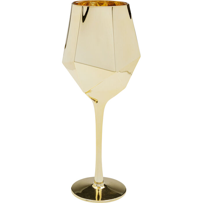 Wine Glass Diamond Gold