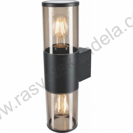 Baštenska zidna lampa 2xE27 M915 S crna+smoky