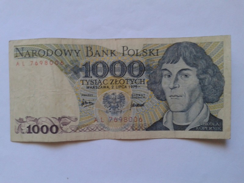 Poljska-1000 Tysiac Zlotych iz 1975 god