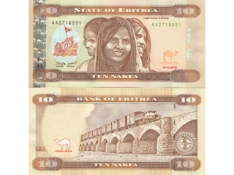 ERITREA 10 Nafka 2012 UNC , P-11