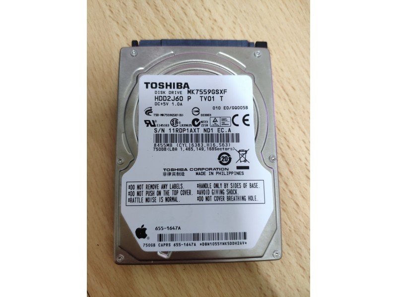 Toshiba 750GB 2.5" Sata