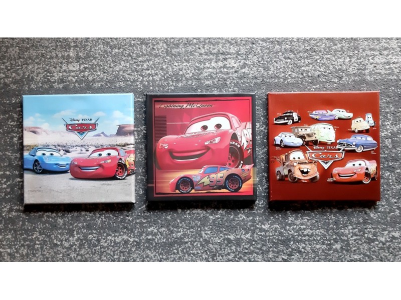 Disney PIXAR CARS Canvas printovi 25 x 25 cm / 3 kom.